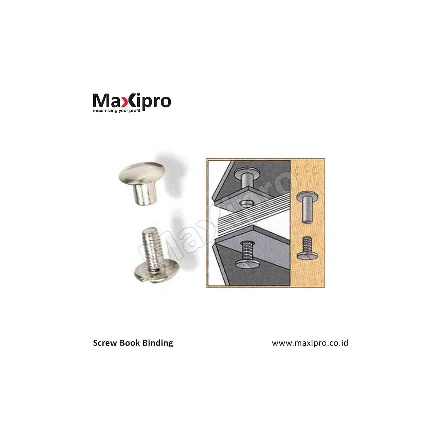 Jual Screw Binding / Bahan Baut Jilid Buku, Mudah Dipasang - Maxipro