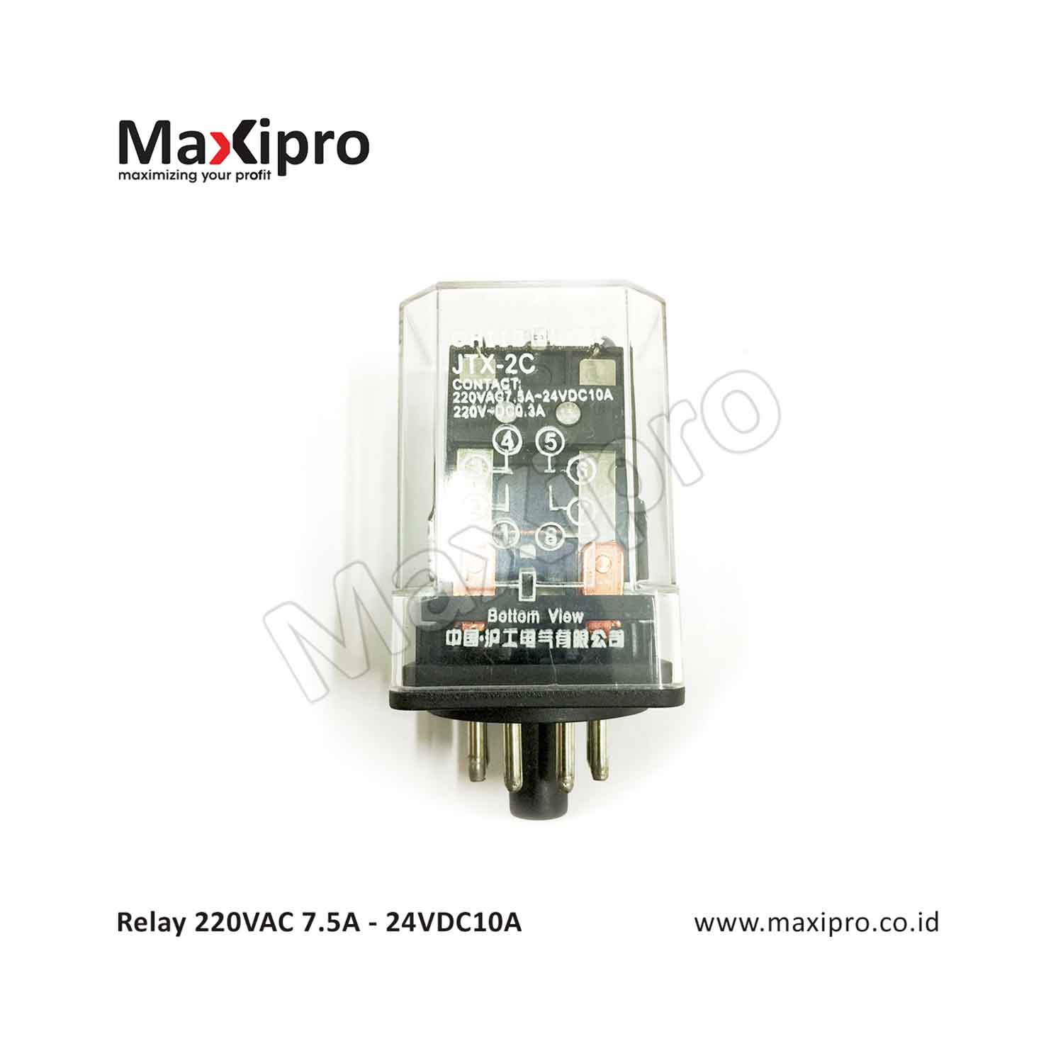 Relay 220VAC 7.5A 24VDC10A - Maxipro