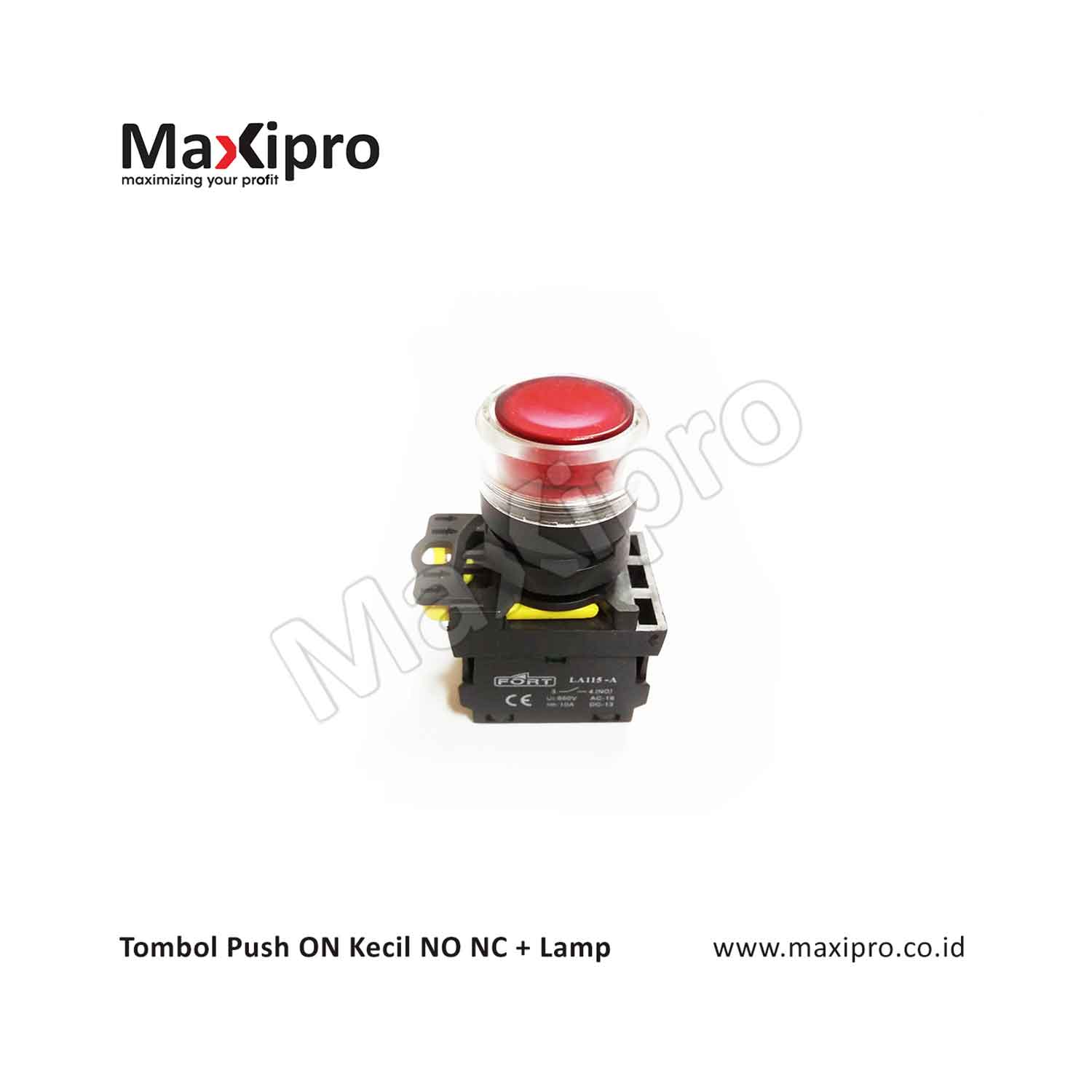 Tombol Push ON Kecil NO NC + Lamp - Maxipro