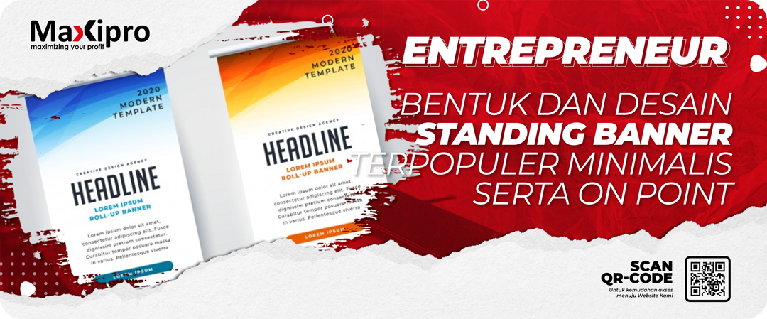 Bentuk Dan Desain Standing Banner Terpopuler: Minimalis Serta On Point ...